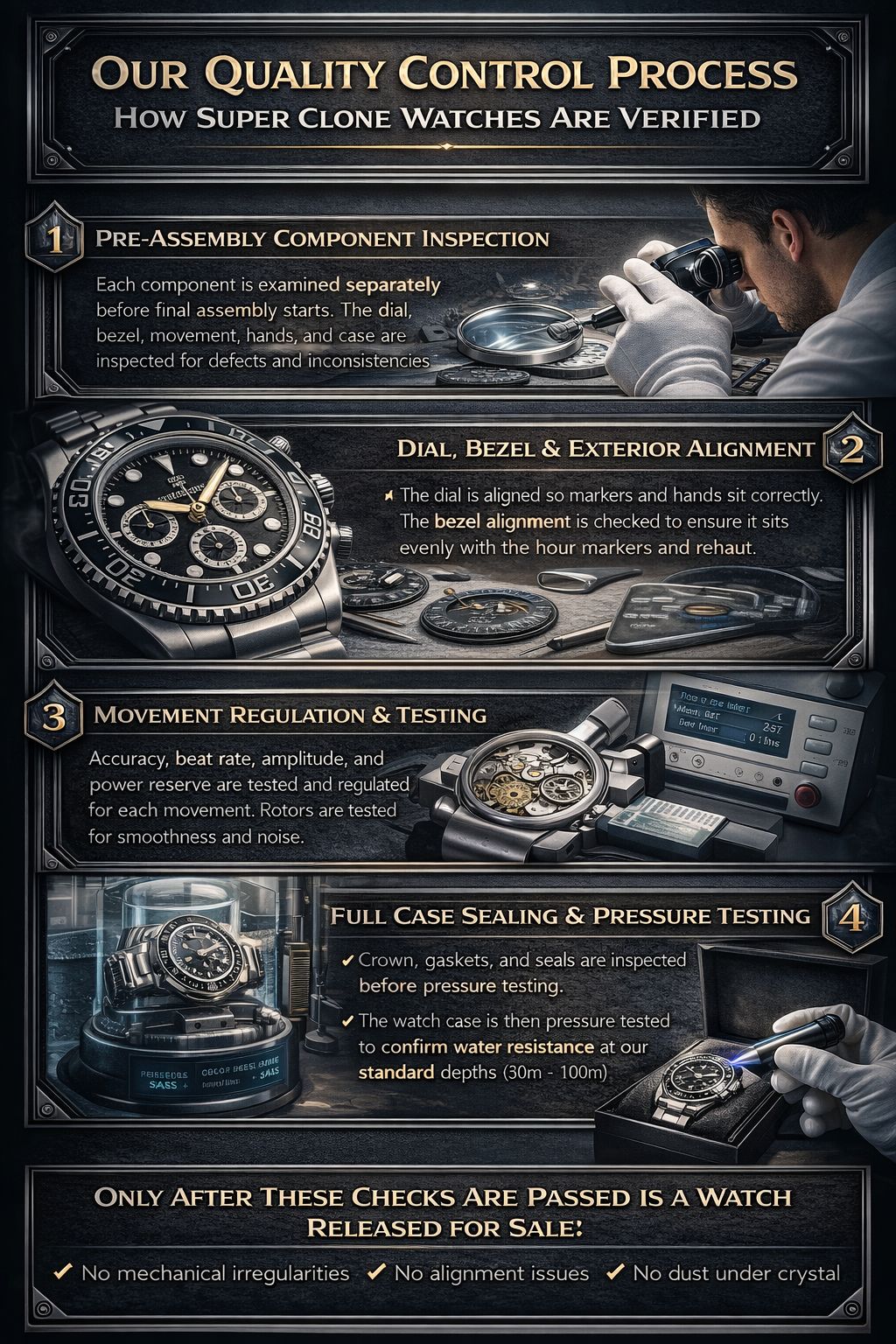 Quality Control Process - Super Clone Watches
